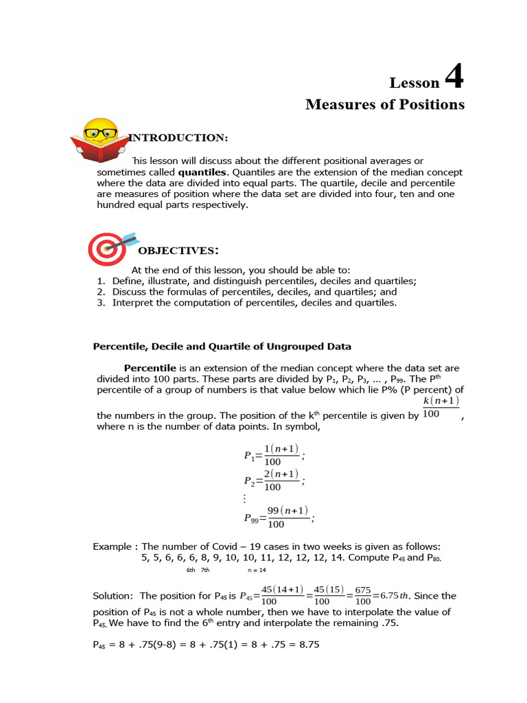 Lesson 4 - Measures of Positions | PDF