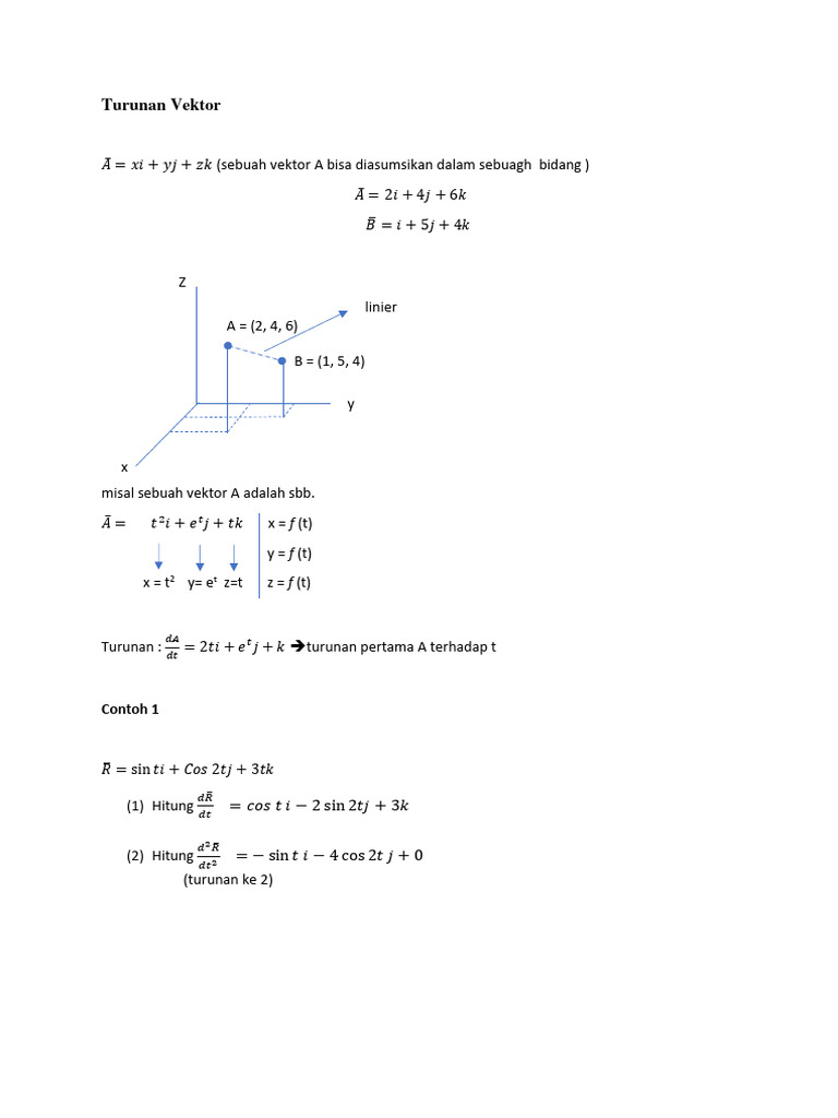 Contoh Turunan Vektor 1 | PDF