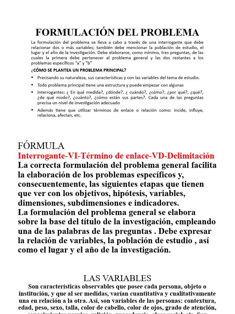 FORMULACIÓN DEL PROBLEMA | PDF | Investigación cuantitativa | Science