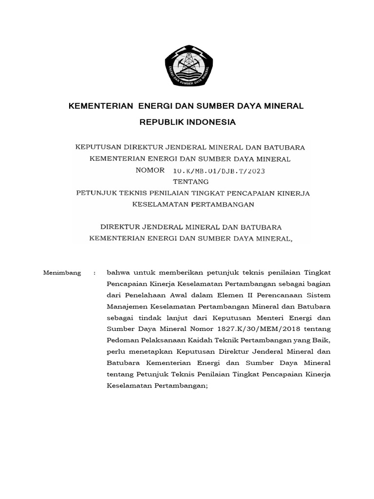 Kepdirjen 10.K MB.01 DJB.T 5 Okt 2023 | PDF