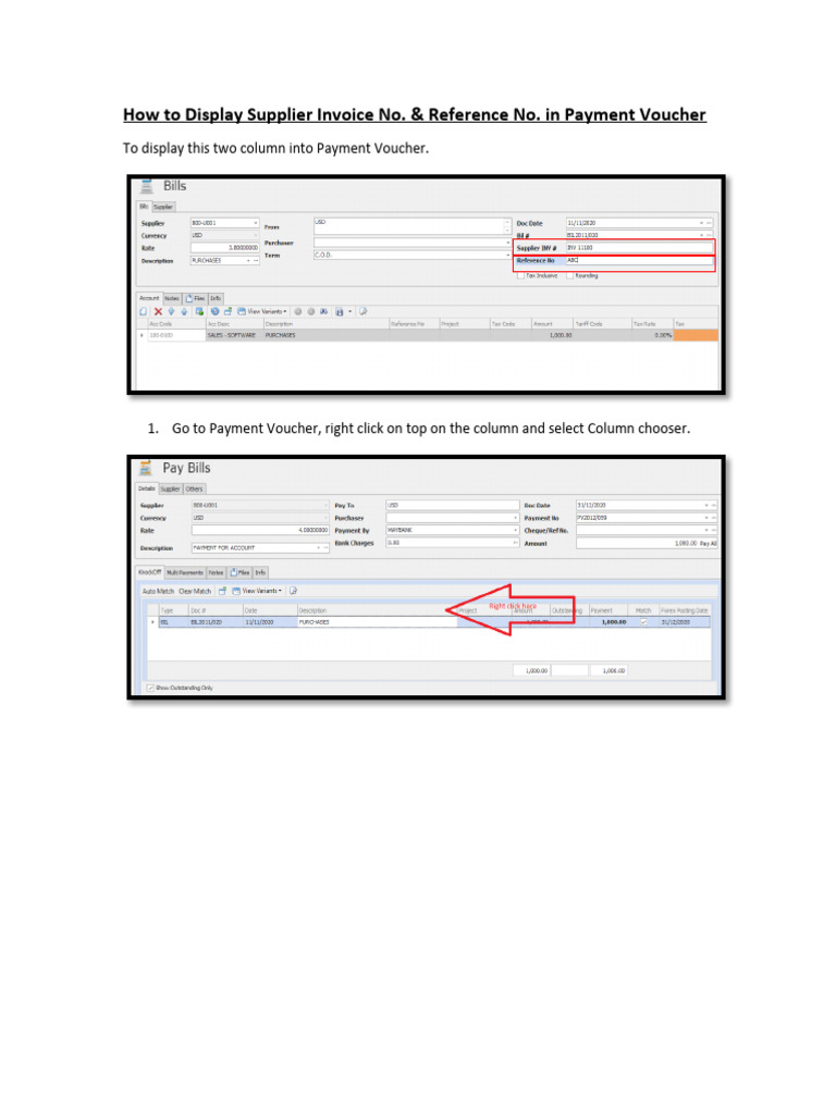 Display Supplier Invoice in Payment Voucher | PDF | Finance & Money ...