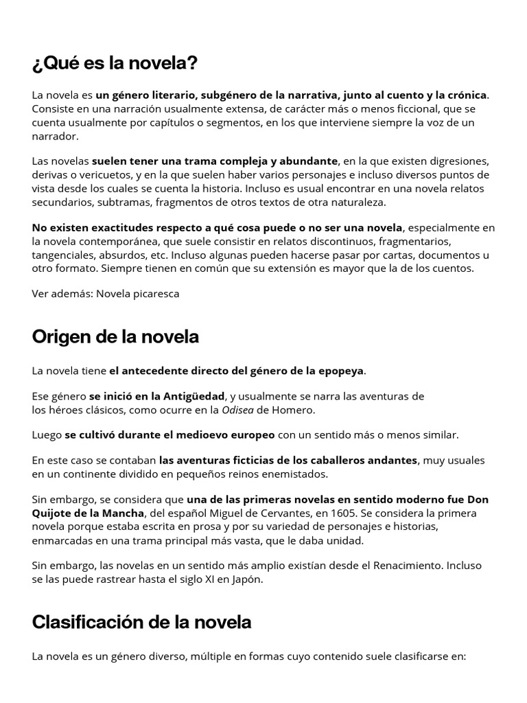 Guía Completa sobre la Novela | PDF | Novelas | Narración