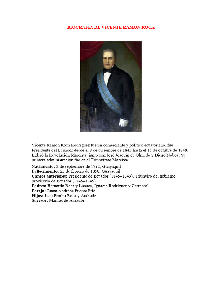 Biografia de Vicente Ramon Roca | PDF
