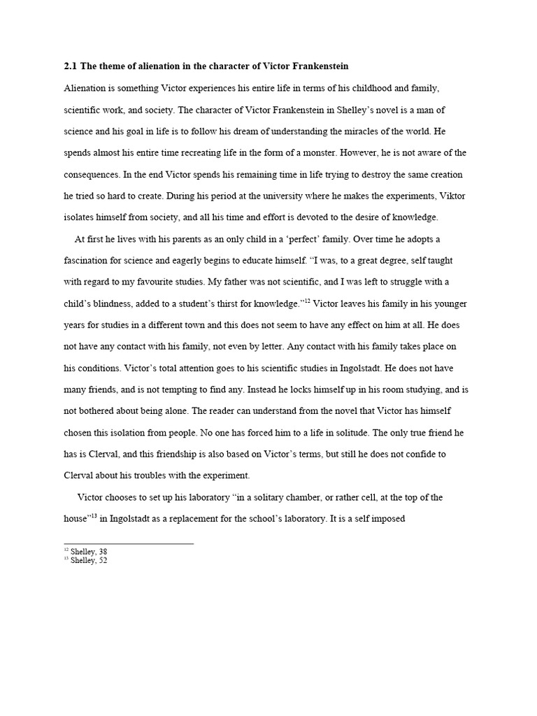 Alienation | PDF | Mary Shelley | Frankenstein