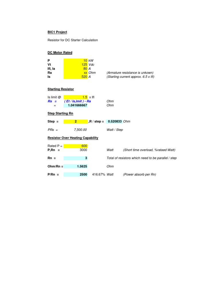 DC Motor Armature Resistance Calculation | PDF | Science & Mathematics