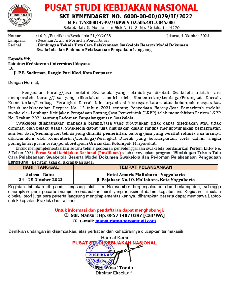Bimtek Tata Cara Pelaksanaan Swakelola Beserta Model Dokumen Swakelola ...