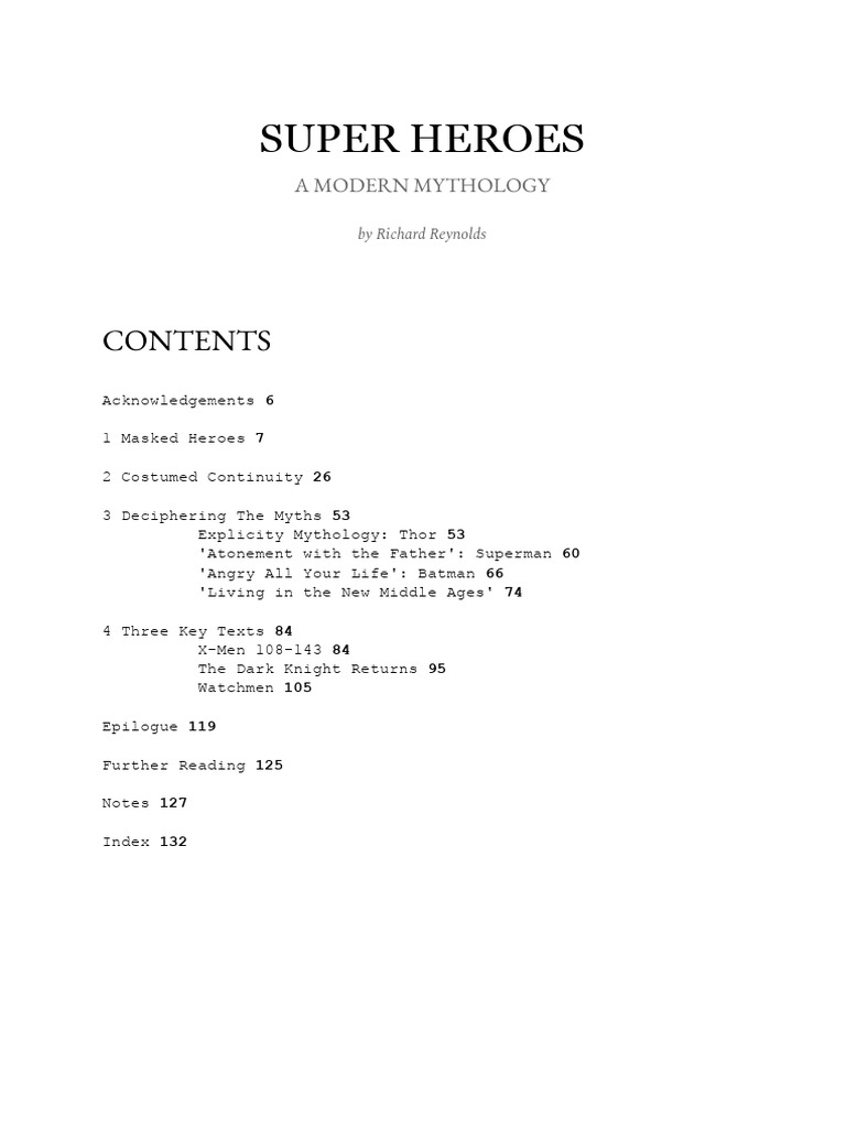 SCAN Super Heroes - A Modern Mythology | PDF | Superman | Superheroes