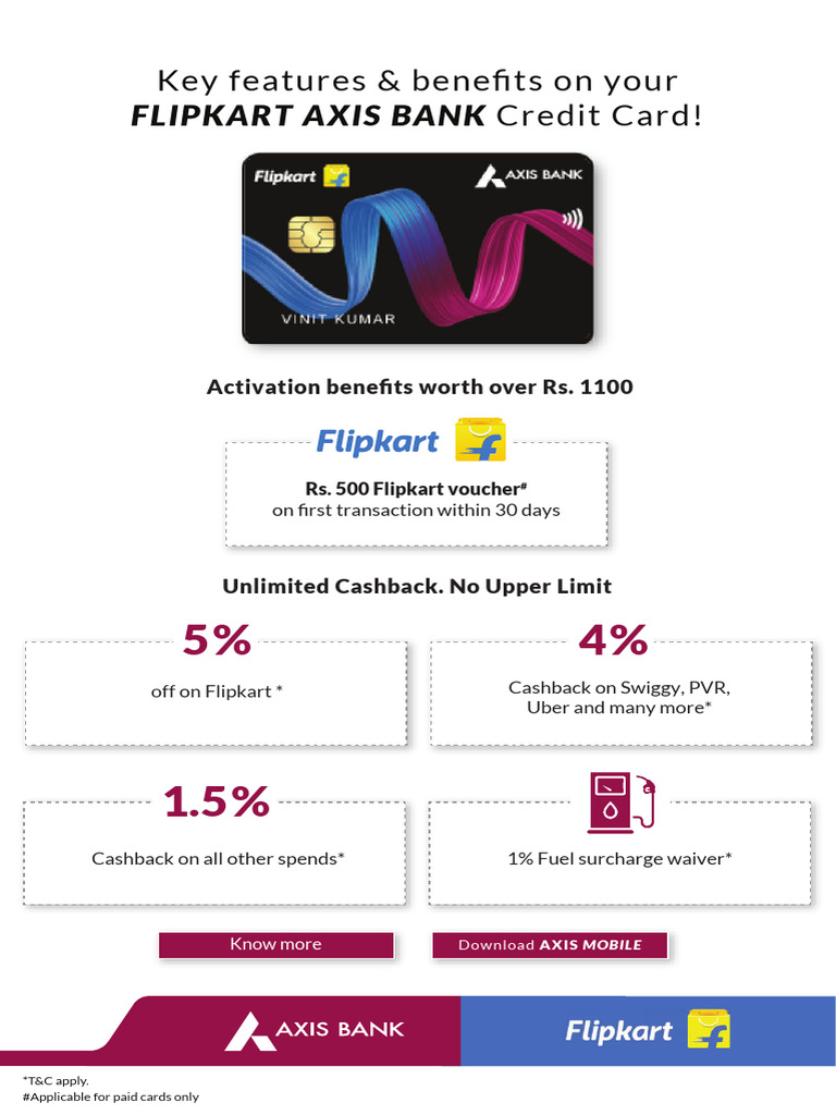 Flipkart Axis Bank Credit Card | PDF | Personal Identification Number ...