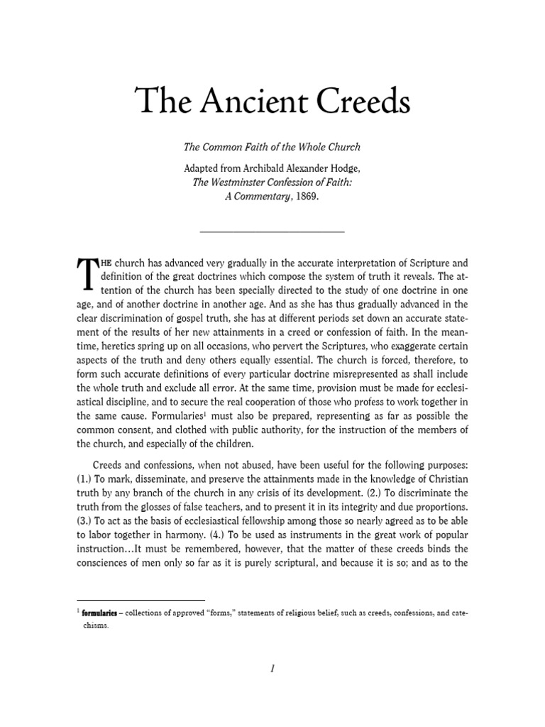 Ancient Creeds, The | PDF | God The Father | Creed