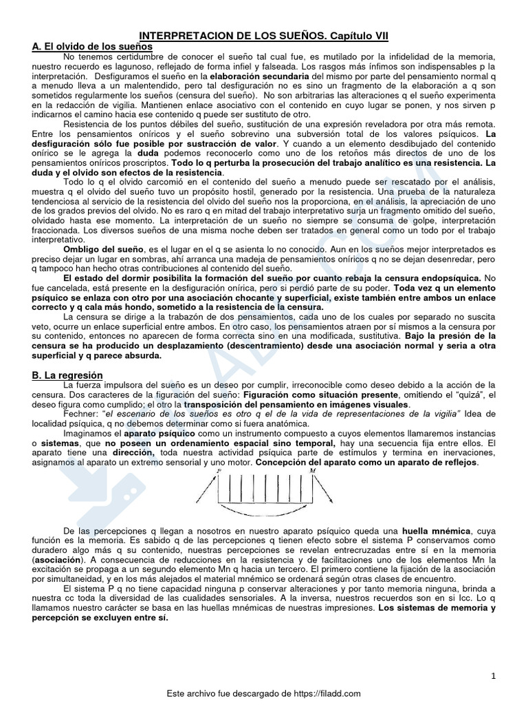 Resumen Primer Parcial Psicoanalisis Laznik Parte 2 A | PDF | Sueño | Memoria