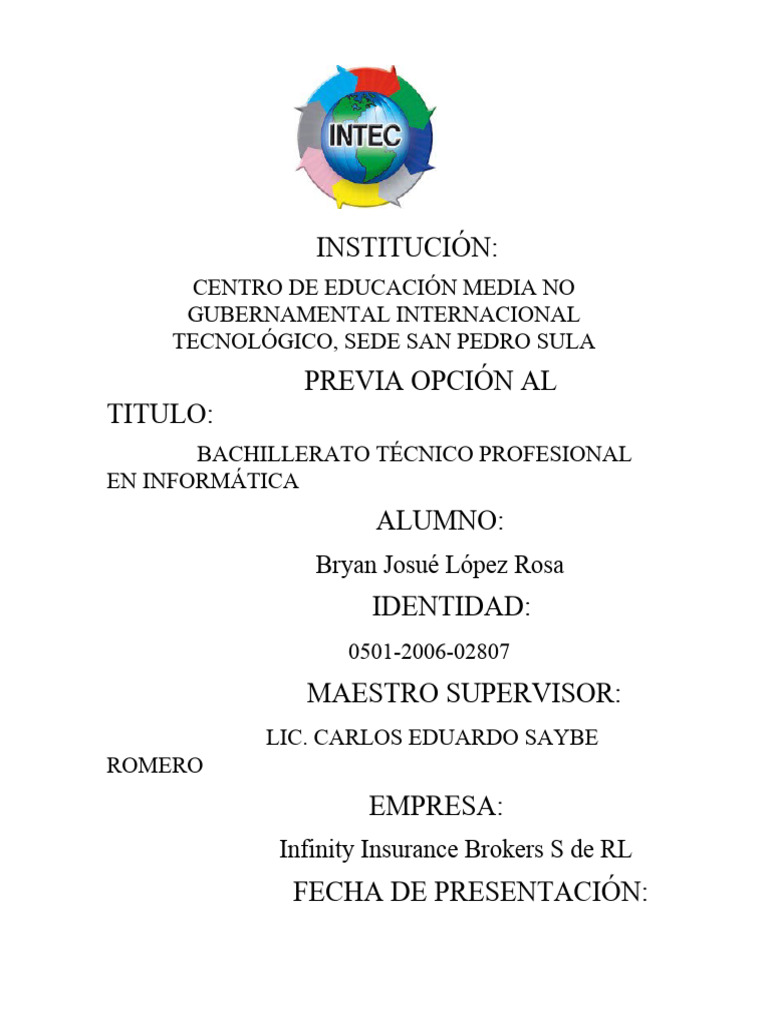 Informe de Practica Bryan | PDF