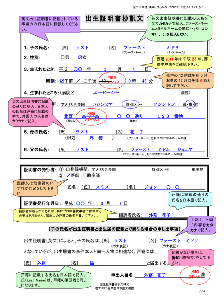 Birth Cer JP Sample | PDF