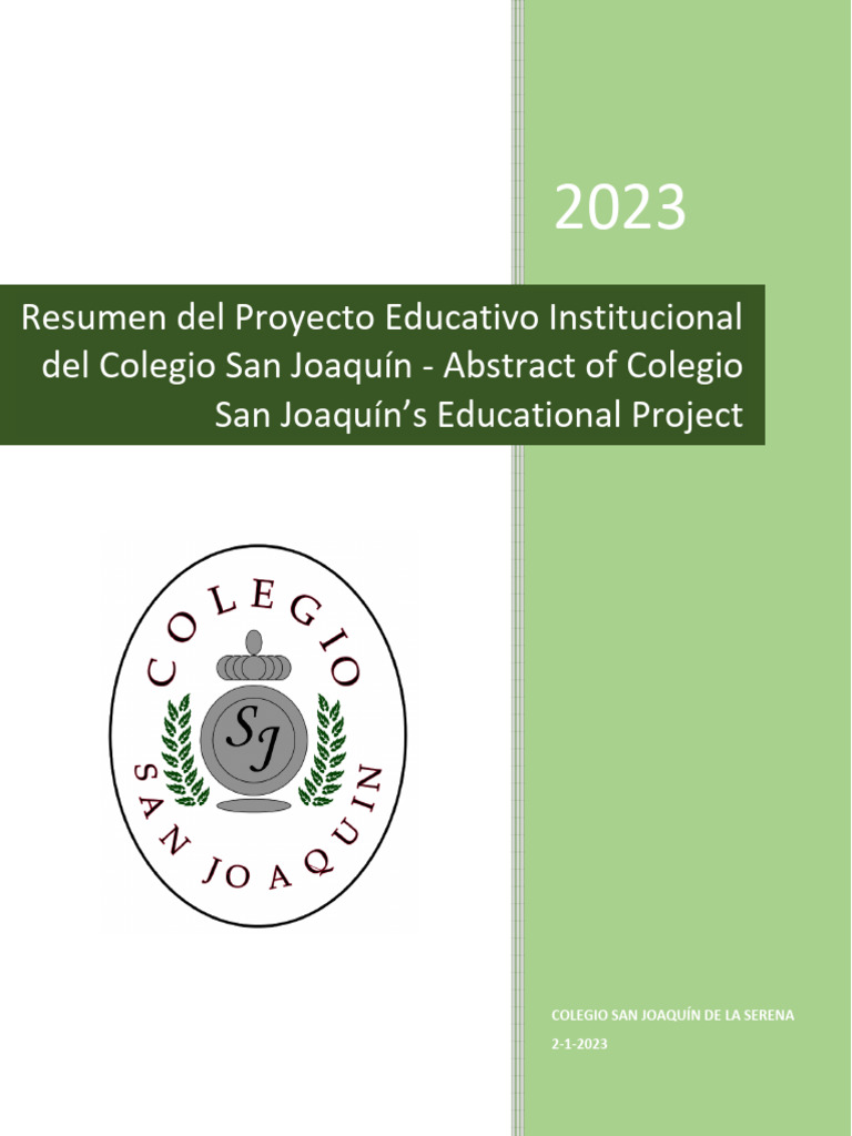 Proyecto Educativo San Joaquín | PDF