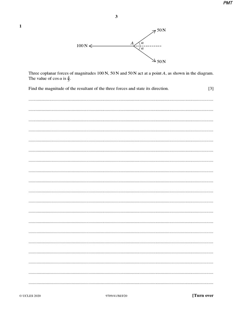 Mechanics 1 - QP | PDF