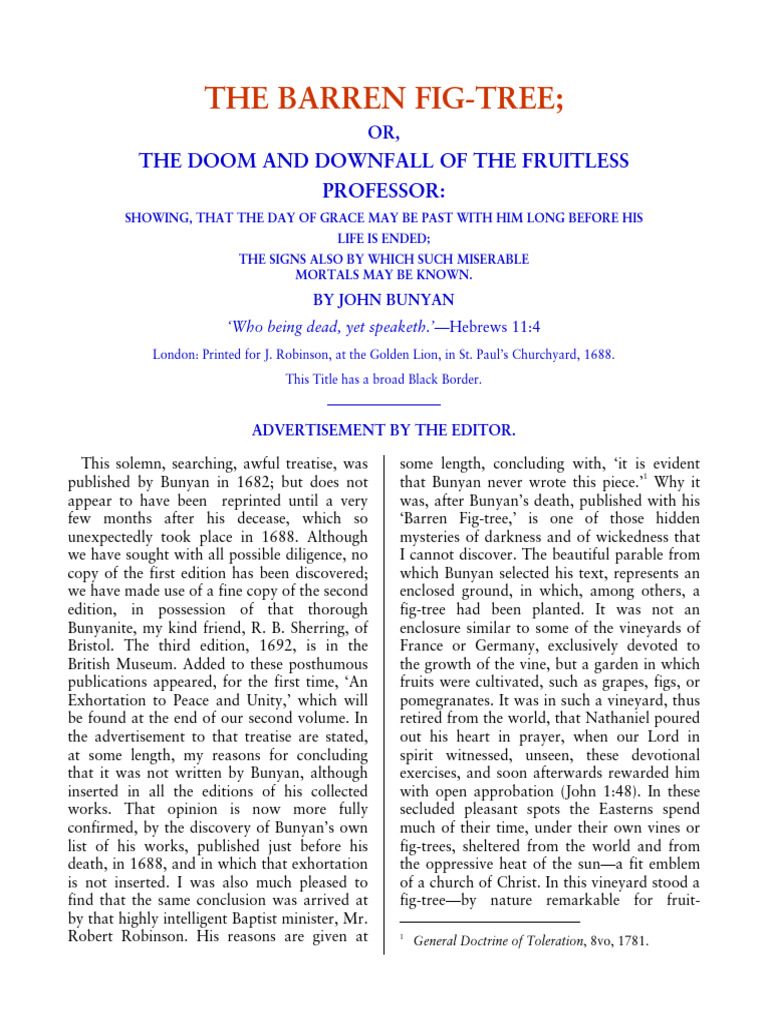 Barren Fig-Tree, The | PDF | Religious Belief And Doctrine