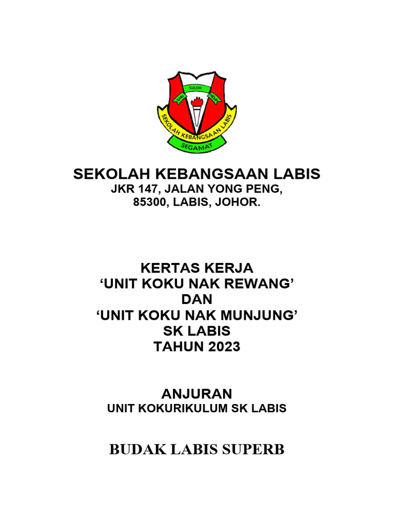 Kertas Kerja Program Unit Koku Nak Rewang | PDF