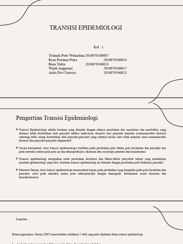 Transisi Epidemiologi - Kelompok 1 | PDF