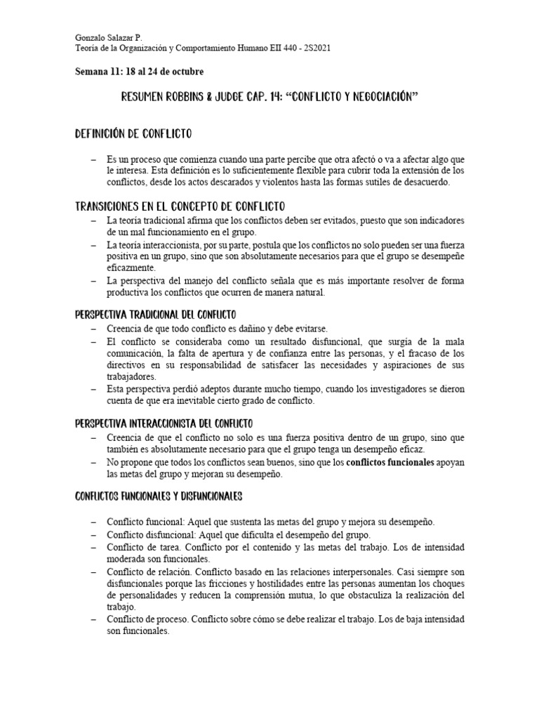 Robbins & Judge CAP 14, CAP 16 | PDF | Comportamiento | Negociación