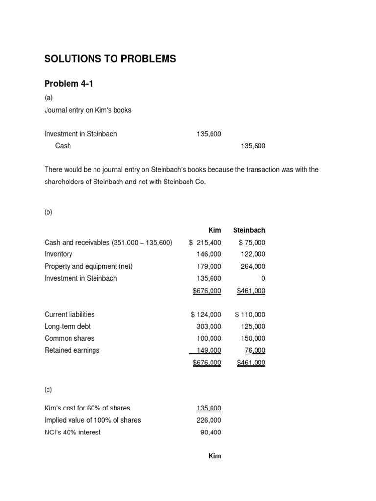 Financial Consolidation Problems | PDF