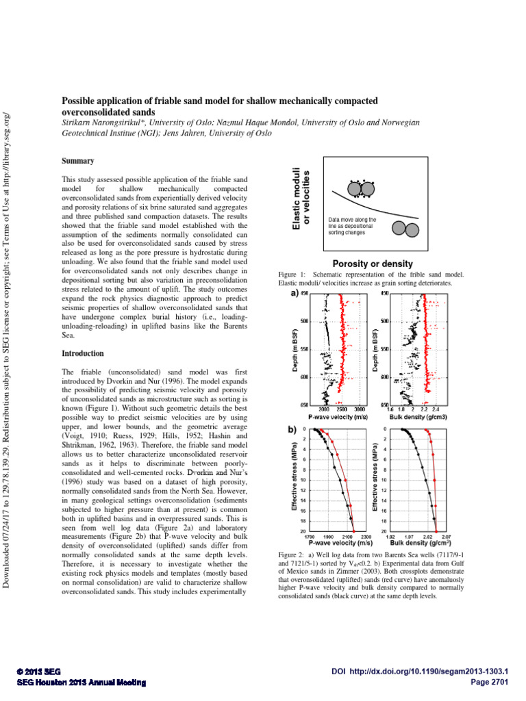 Possible Application of Friable Sand Model For Shallow Mechanically ...