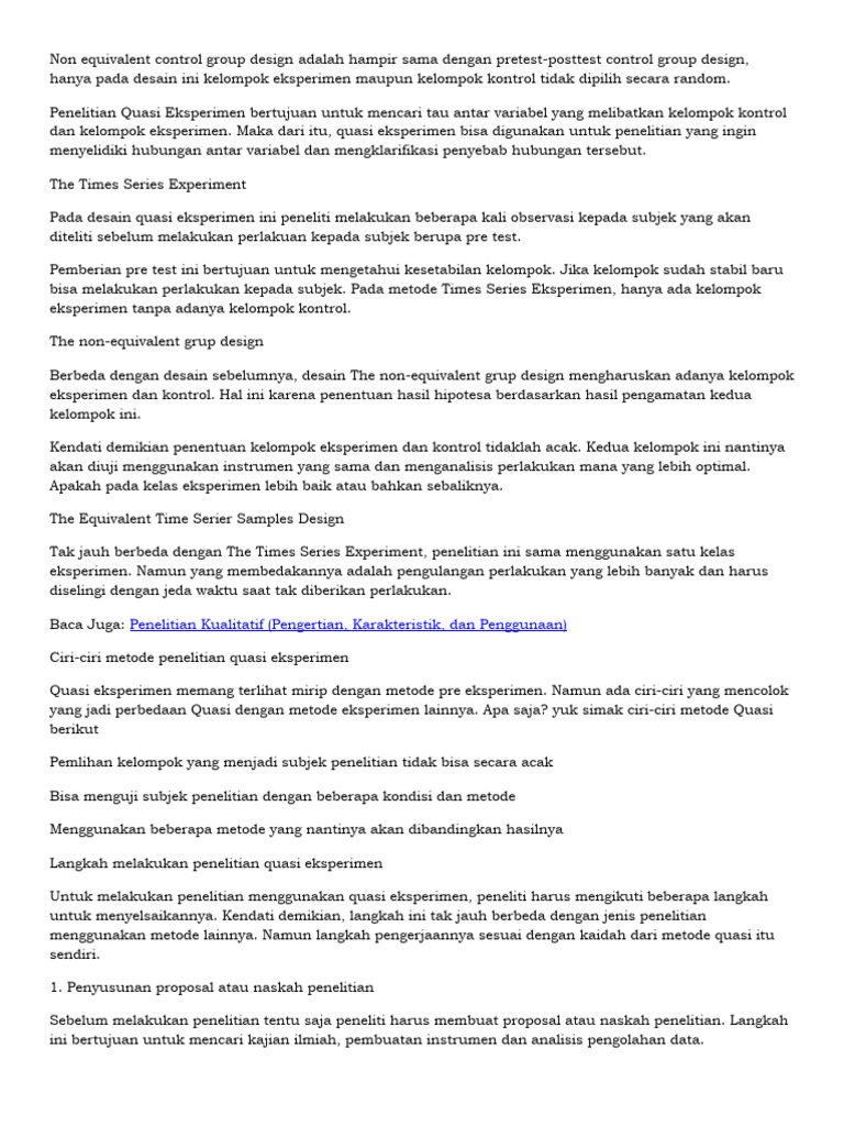 Non Equivalent Control Group Design | PDF