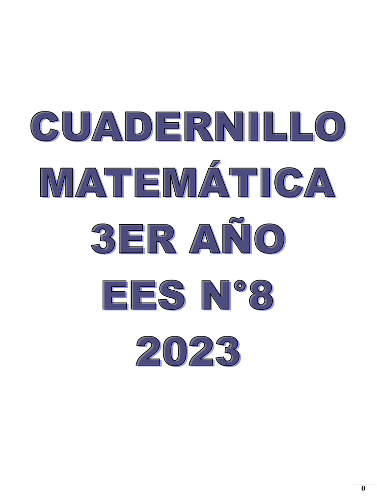 Cuadernillo Matemática 3ro 2023 | PDF