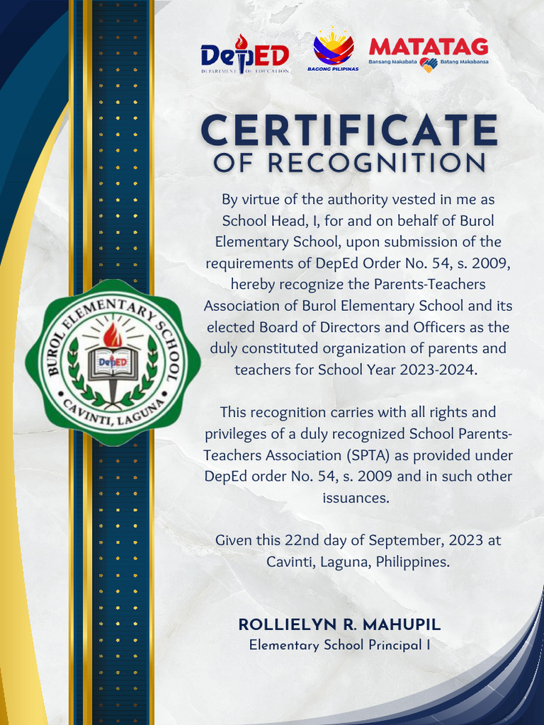 SPTA - Certificate | PDF