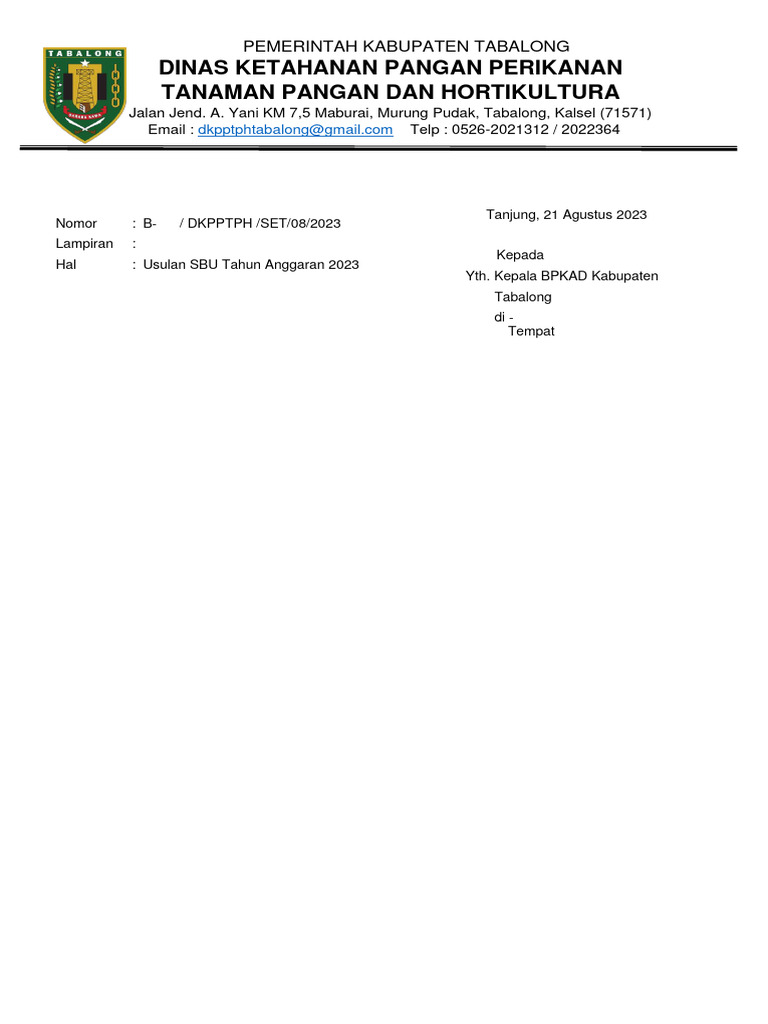 Surat Usulan SBU 2023[1]2 | PDF