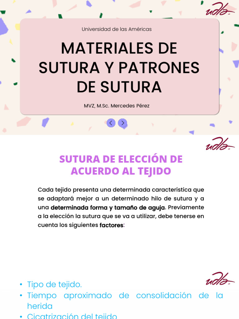 1 Materiales de Sutura, Patrones de Suturas | PDF | Inyección (medicina) | Sutura Quirúrgica