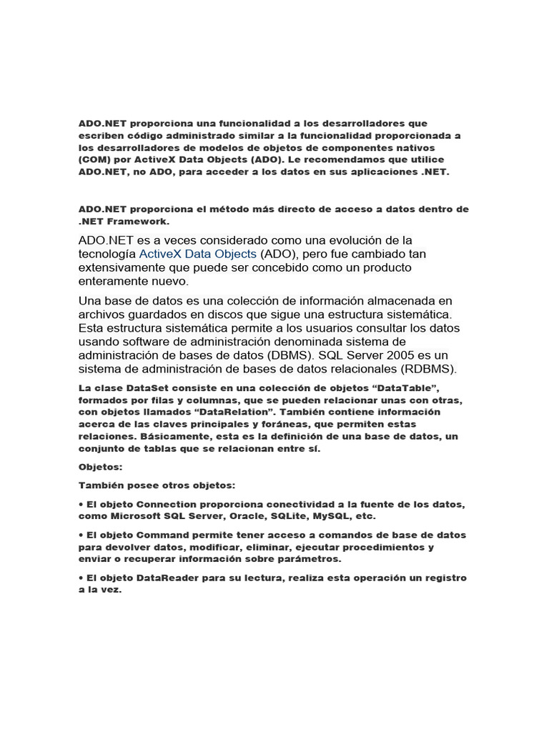 Programación Pdf Active X Data Objects Bases De Datos