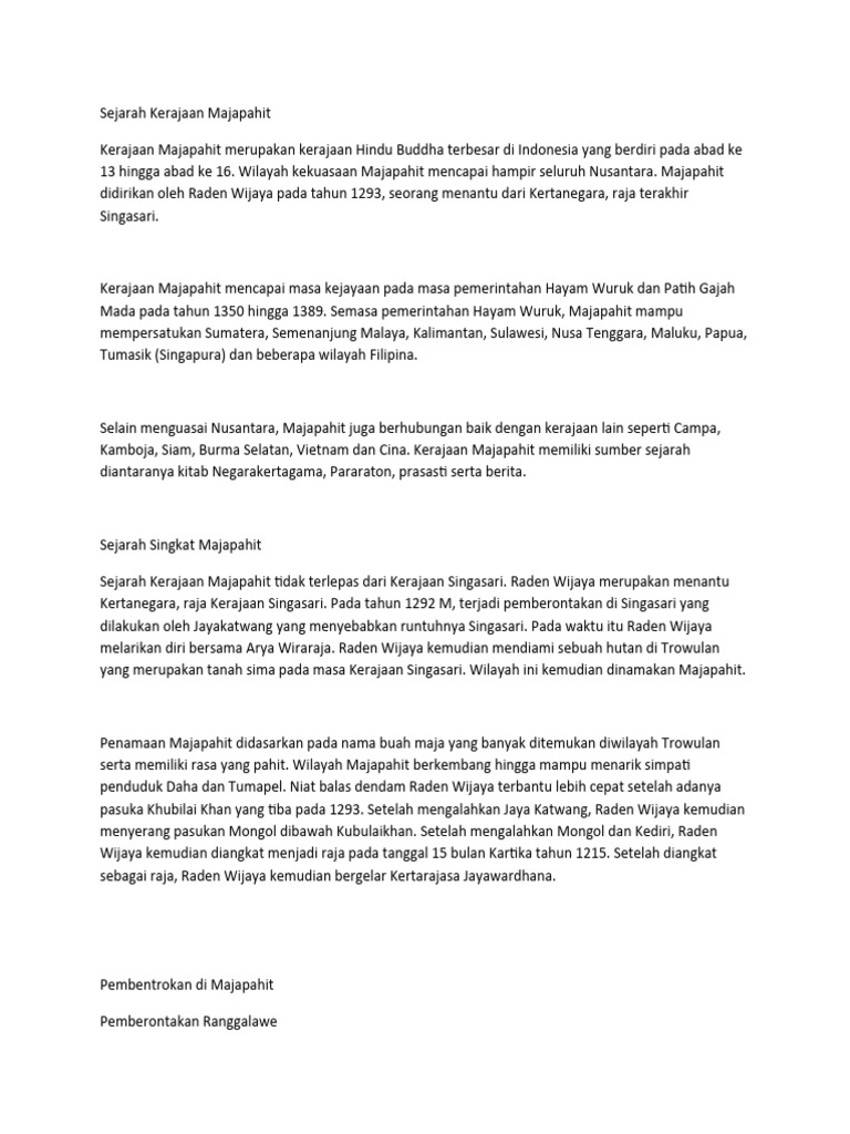 Sejarah Majapahit Terbesar | PDF | Perjalanan | Sejarah
