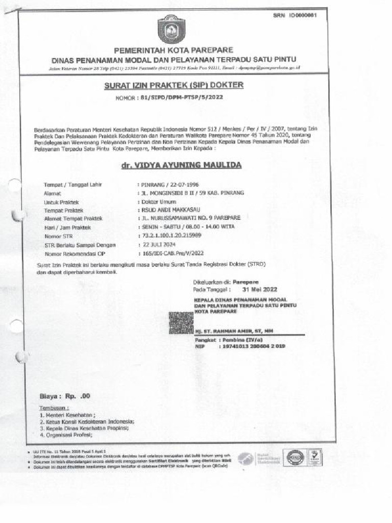 Sip Dokter Umum - 001 | PDF