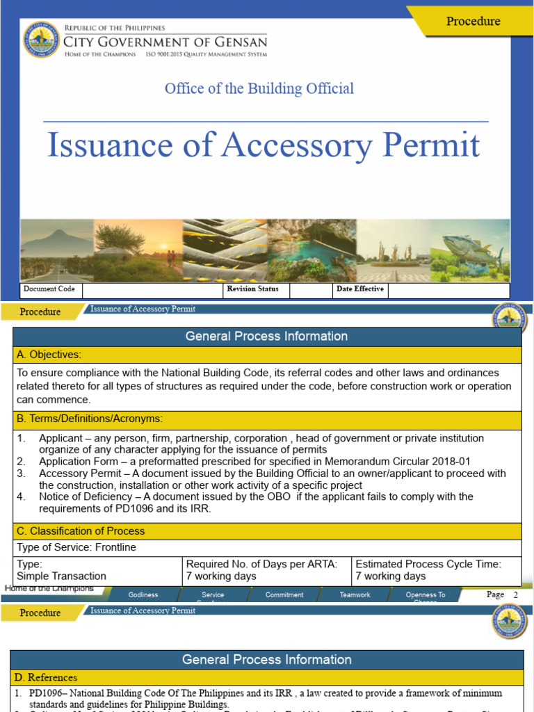 1 - Procedure - Template (Accessory Permit) - Recover | PDF ...