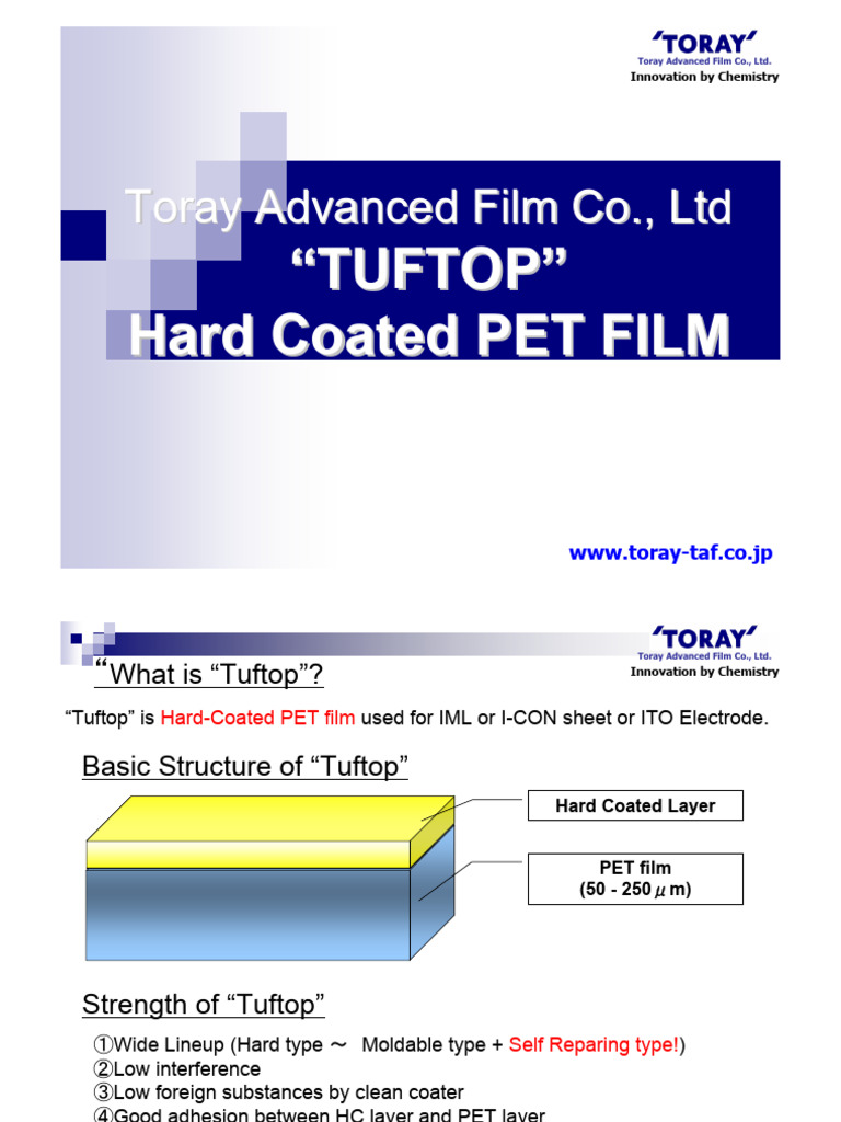 Toray TUFTOP Hardcoating Film | PDF