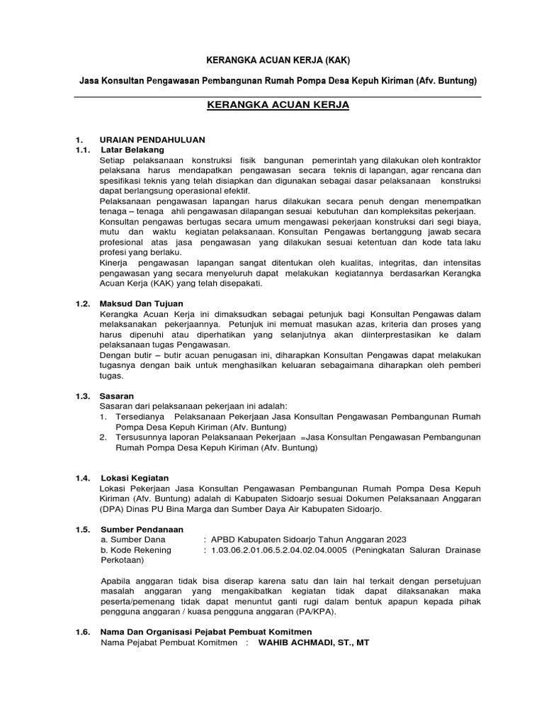 KAK Pengawasan Paket 36 | PDF | Teknologi & Rekayasa
