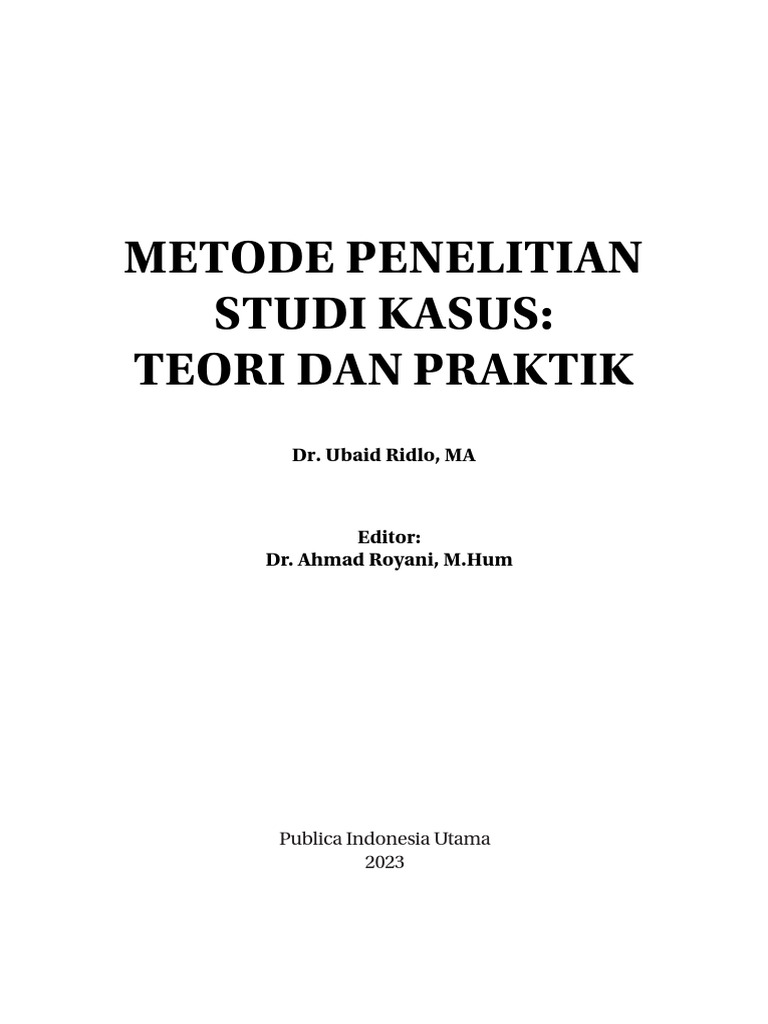 Metode Penelitian Studi Kasus Pdf