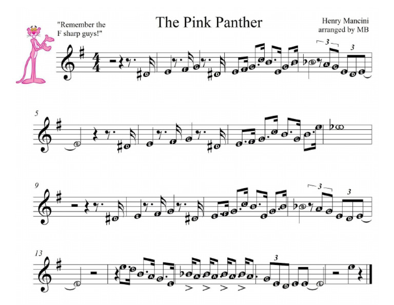 Partitura Pantera Rosa | PDF