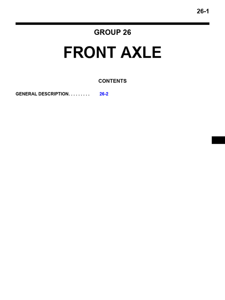 Front Axle Assembly Overview and Specs | PDF | Axle | Bearing (Mechanical)