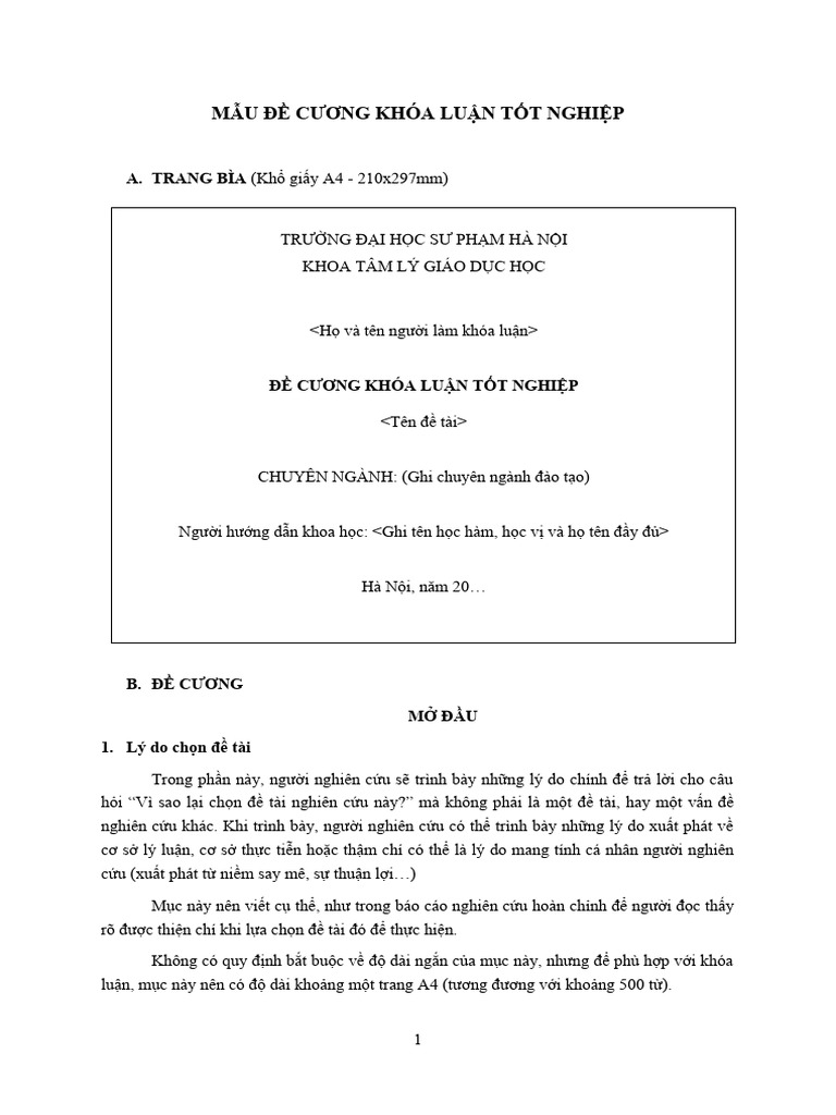 Mau Khoa Luan Tot Nghiep | PDF