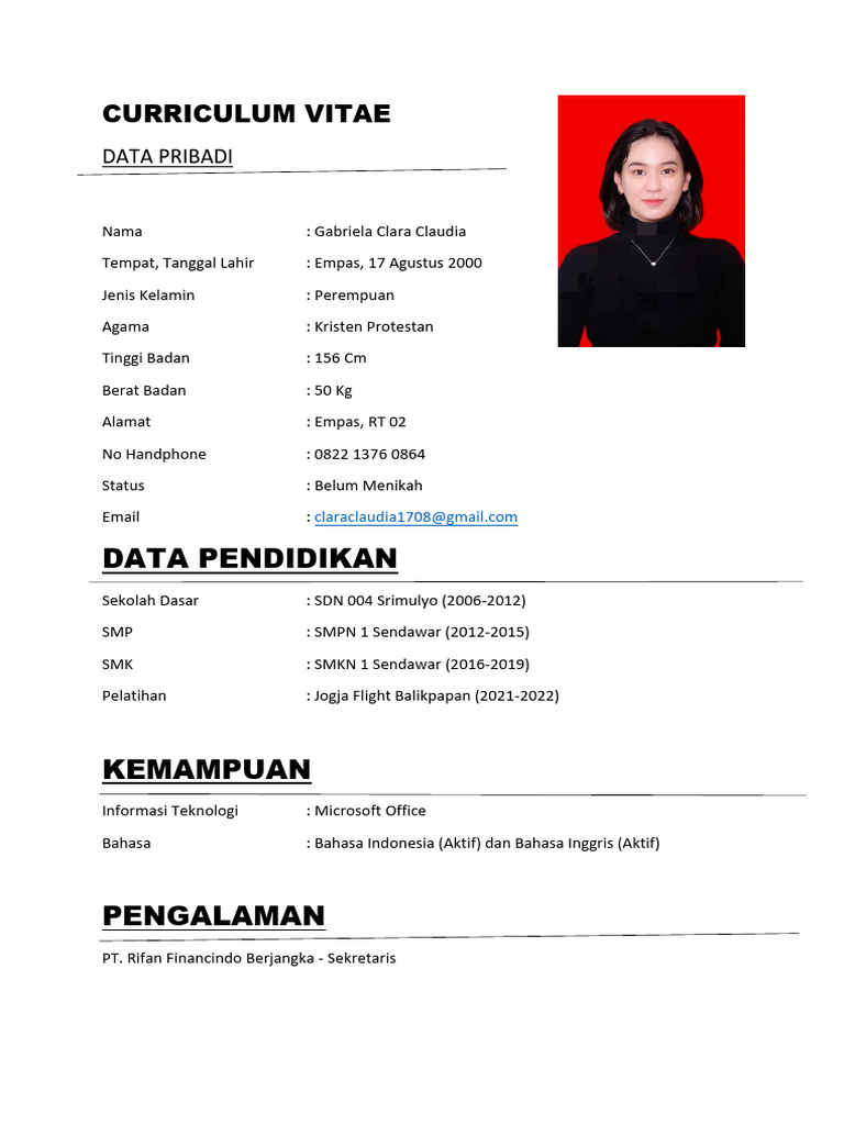 Curriculum Vitae Clara | PDF