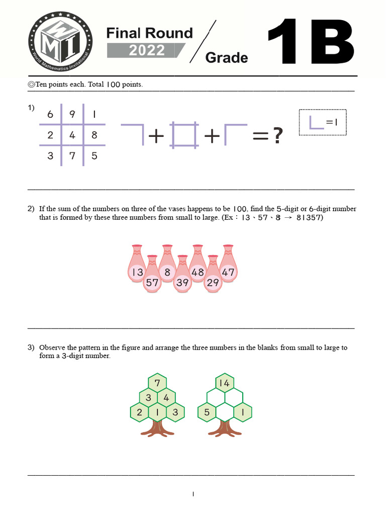 2022 WMI Final G01 Paper B | PDF