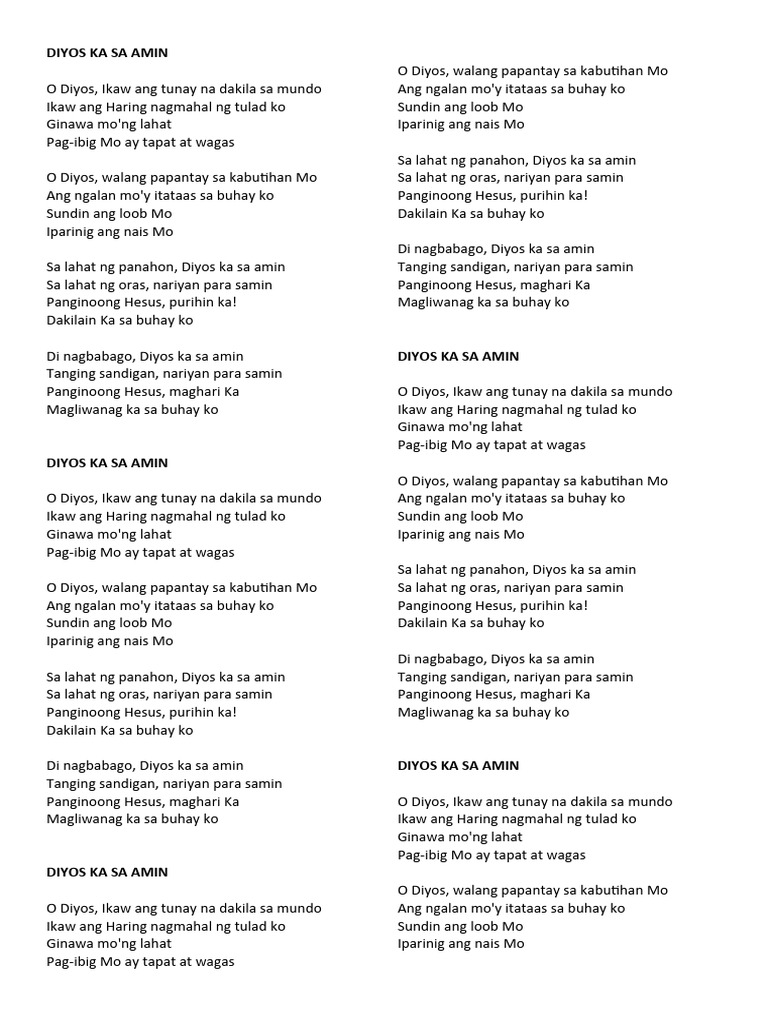 Diyos Ka Sa Amin | PDF