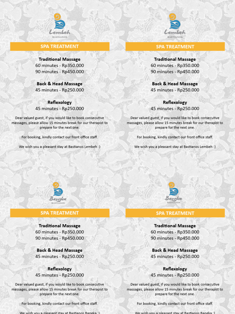 Contoh SPA Treatment | PDF