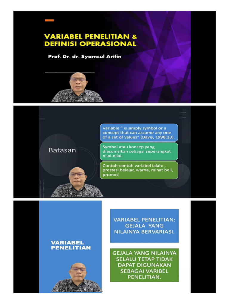 Variabel Penelitian Dan Definisi Operasional | PDF