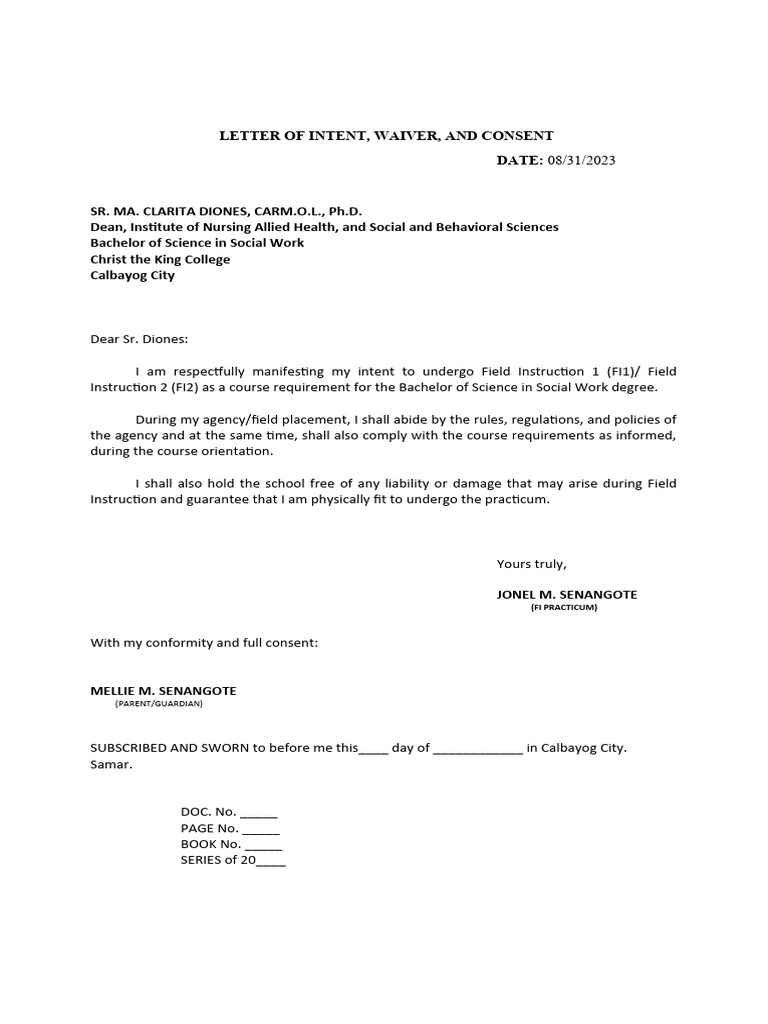 Letter of Intent | PDF