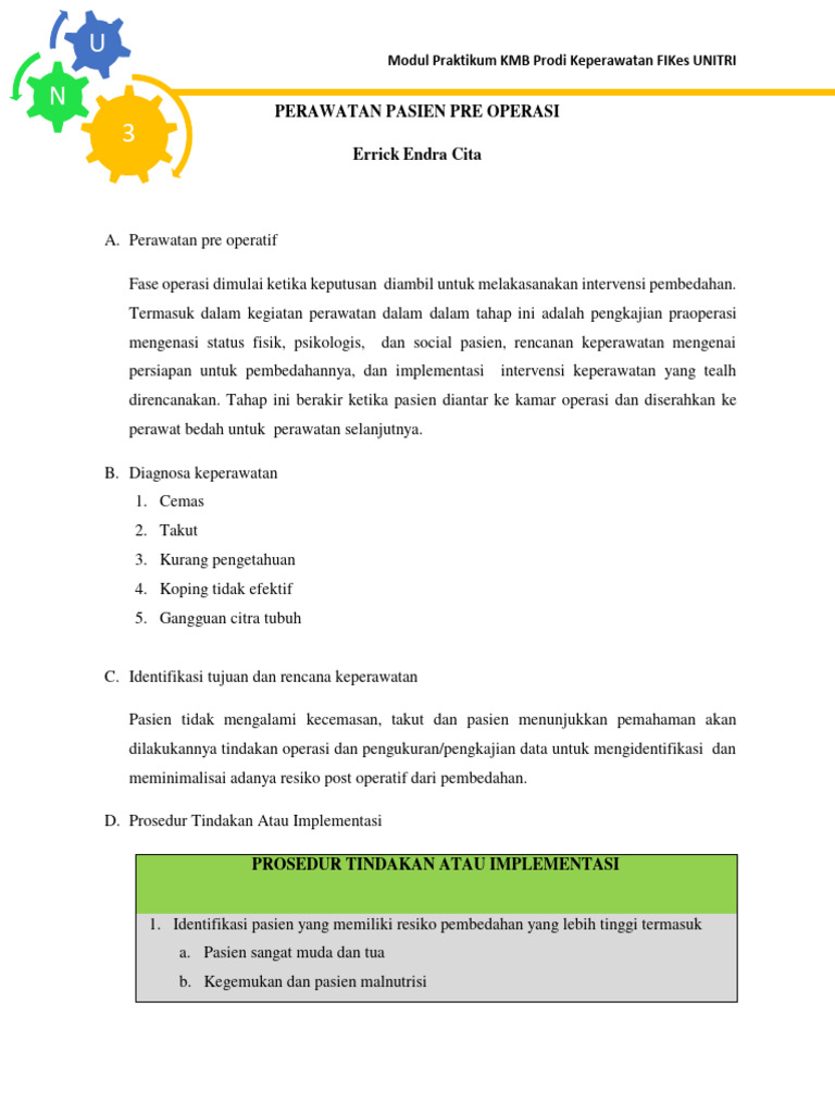 Perawatan Pasien Pre dan Pasca Operasi | PDF | Sains & Matematika