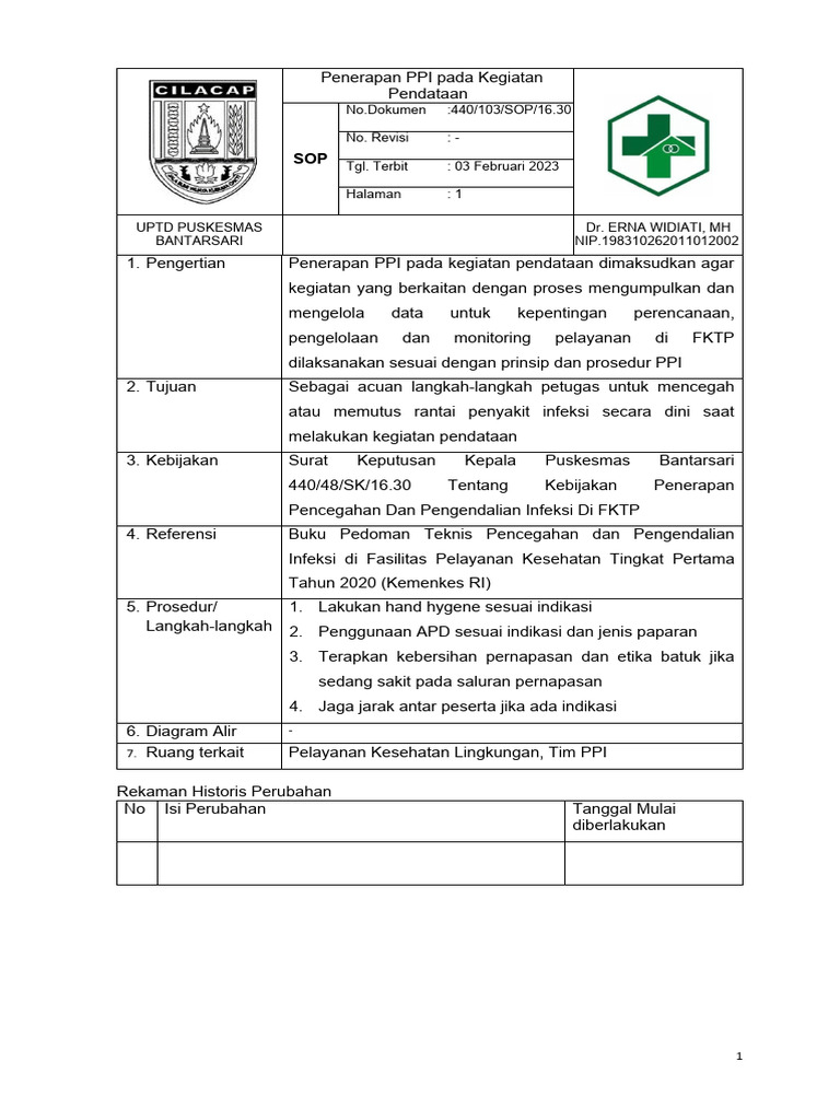 SOP Penerapan PPI Pada Kegiatan Pendataan | PDF | Pengembangan Diri ...