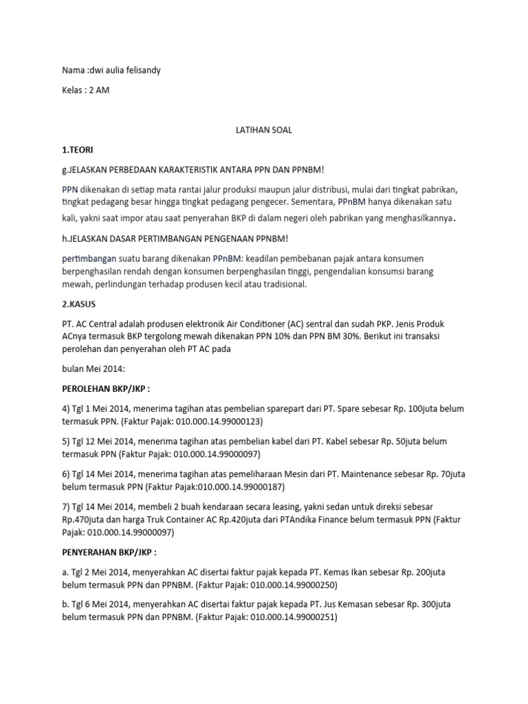 Rekap PPN dan PPNBM PT AC Mei 2014 | PDF