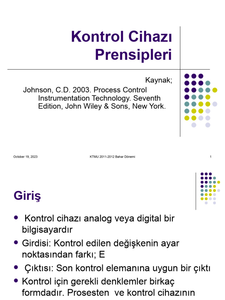3) Kontrol Cihazi Prensipleri | PDF