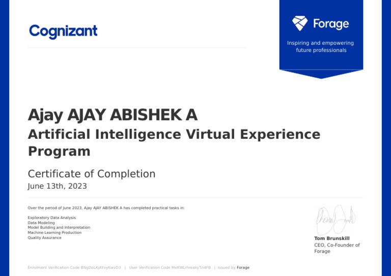 AI Certificate Cognizant | PDF